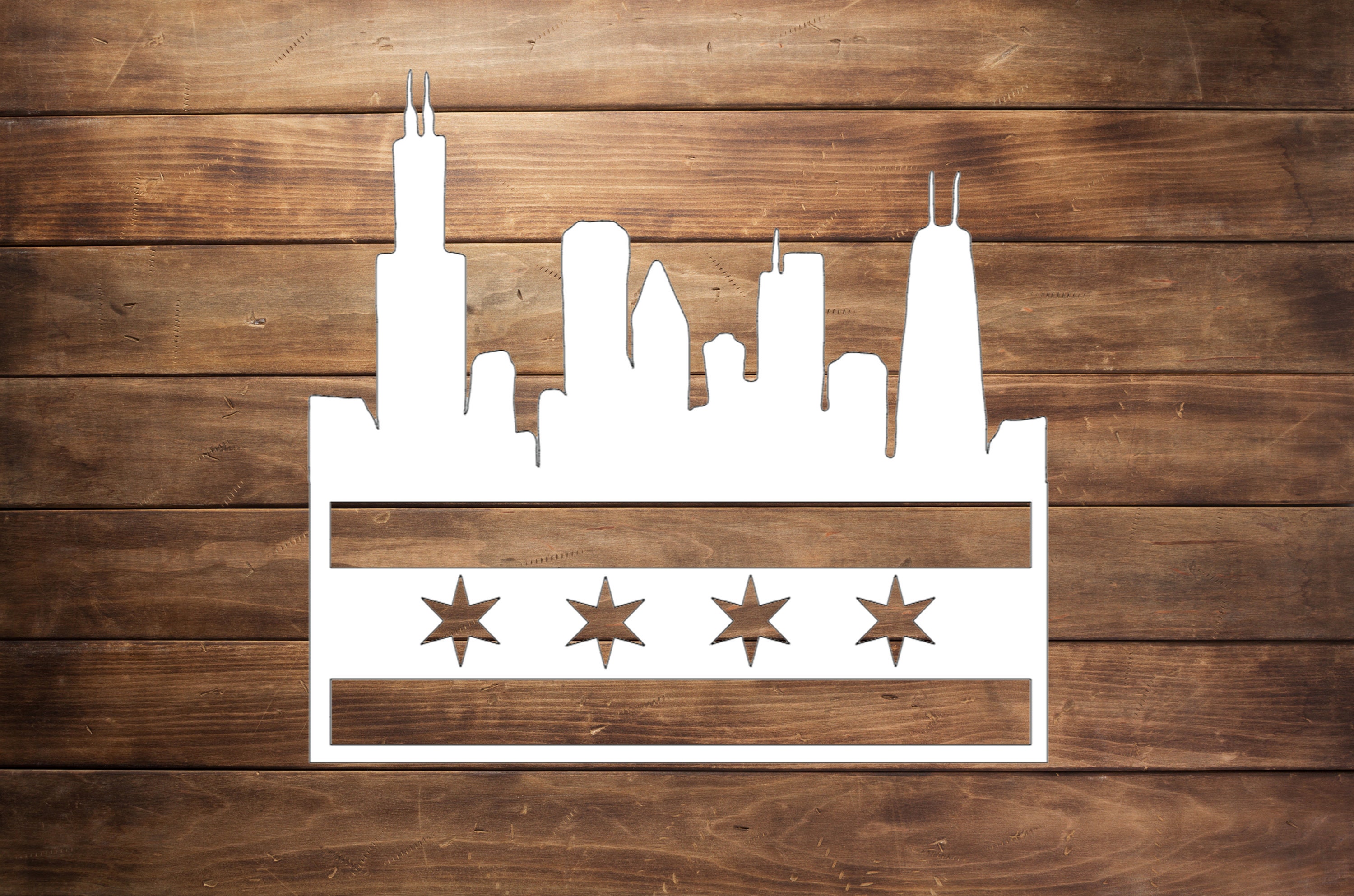 Chicago Skyline Decal || Chicago Flag Decal || Chicago Decal - Etsy