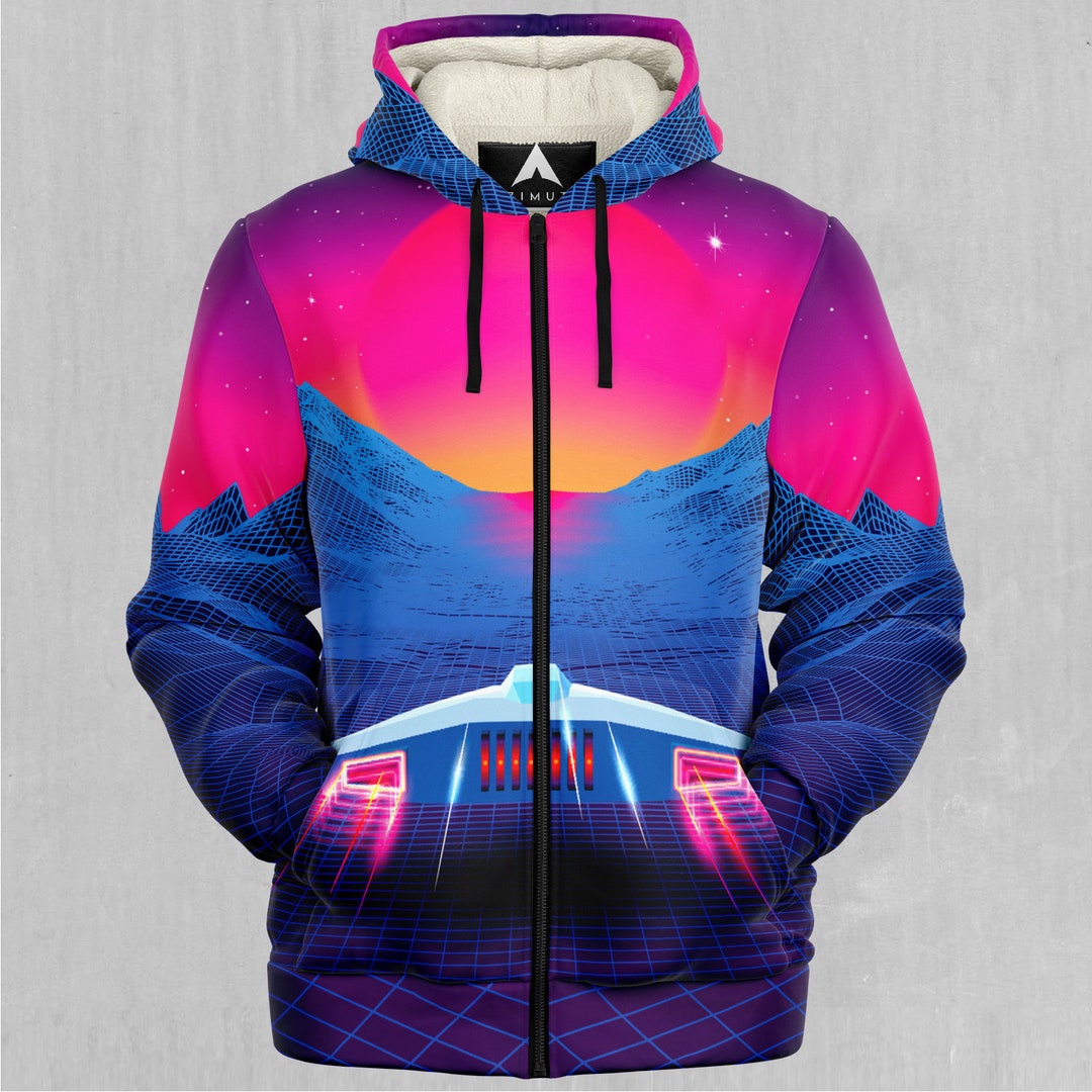 Into the Sunset Retro Synthwave Pastel Vaporwave Abstract Sherpa ...