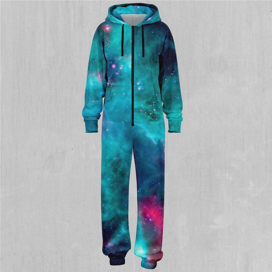 Galaxy Aurora Outer Space Galaxy Adult Zip up Jumpsuit Pajamas - Etsy