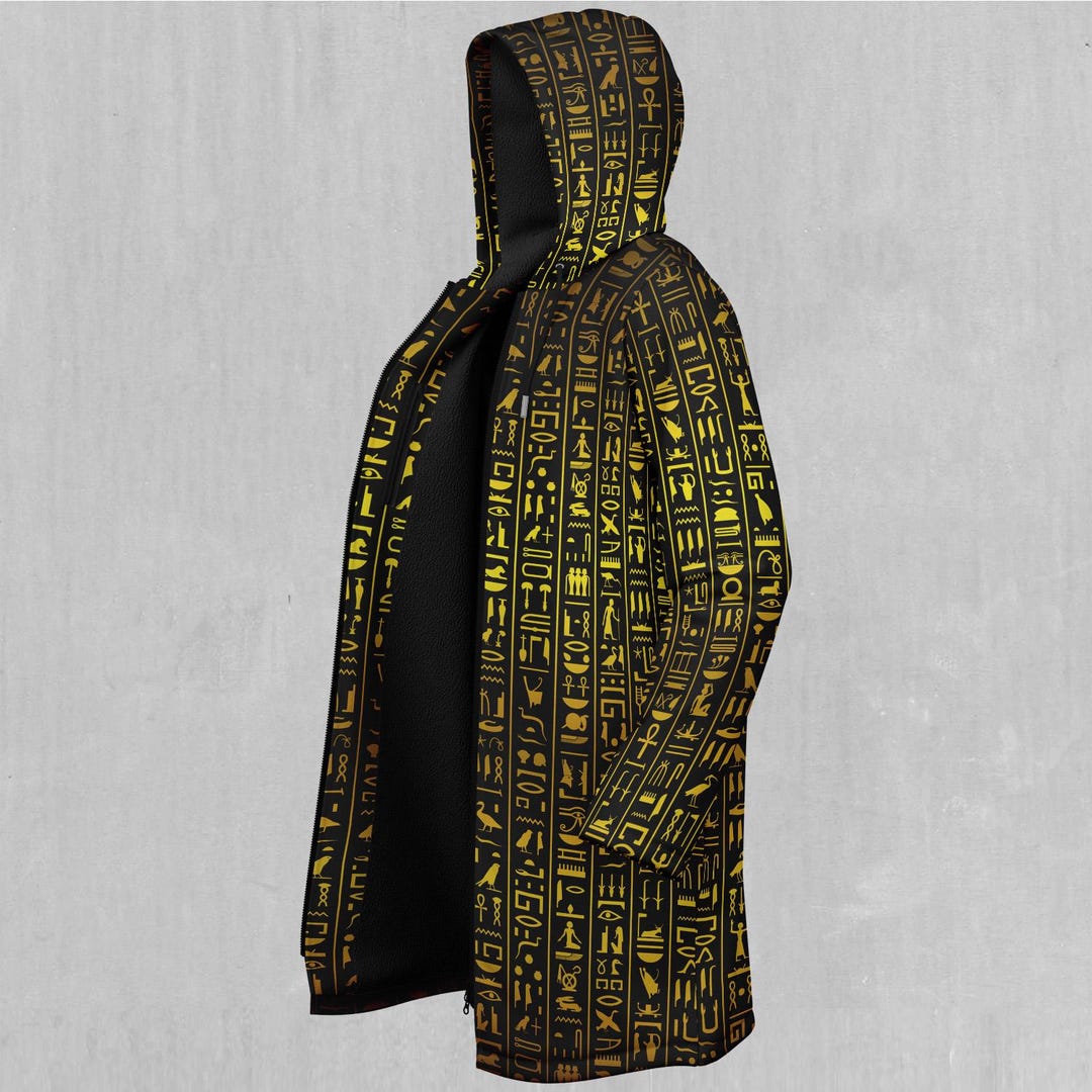 Hieroglyphics Rave Festival Sherpa Lined Hooded Zip up Cloak - Etsy