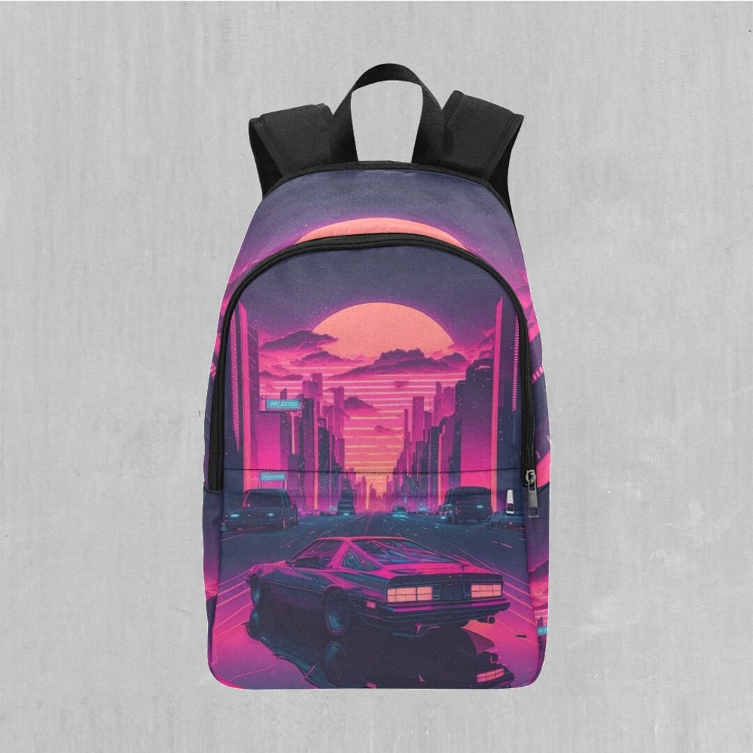 Nightfall Adventure Festival Backpack, Vaporwave Retro Synthwave ...