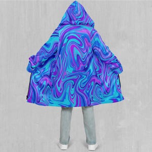 Vapor Drip Retro Vaporwave EDM Rave Festival Sherpa Lined Hooded Zip up ...