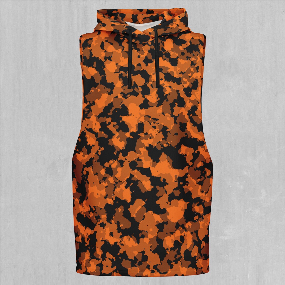 Savage Orange Camo Polyester Sleeveless Hoodie - Etsy