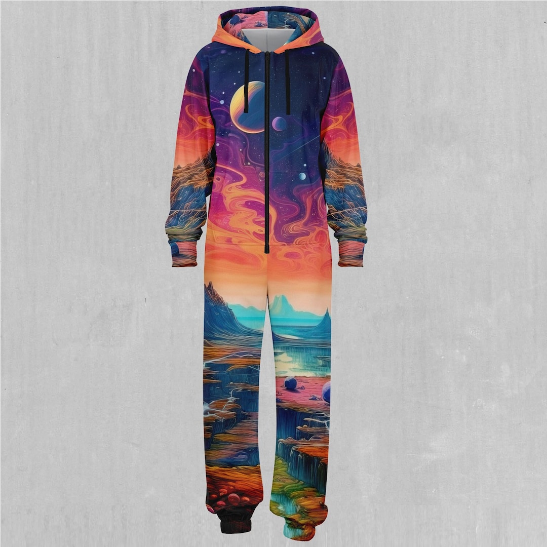 Astral Odyssey Outer Space Galaxy Adult Zip up Jumpsuit Pajamas - Etsy