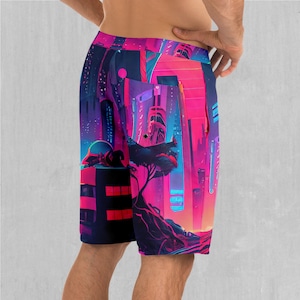 Neon Sunrise Vaporwave Synthwave Board Shorts Men's Bathing Suit Swim ...
