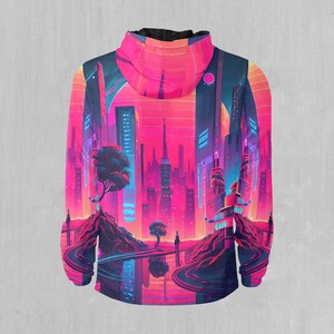 Neon Sunrise Vaporwave Retro Synthwave Snowboarding Windbreaker and Ski ...