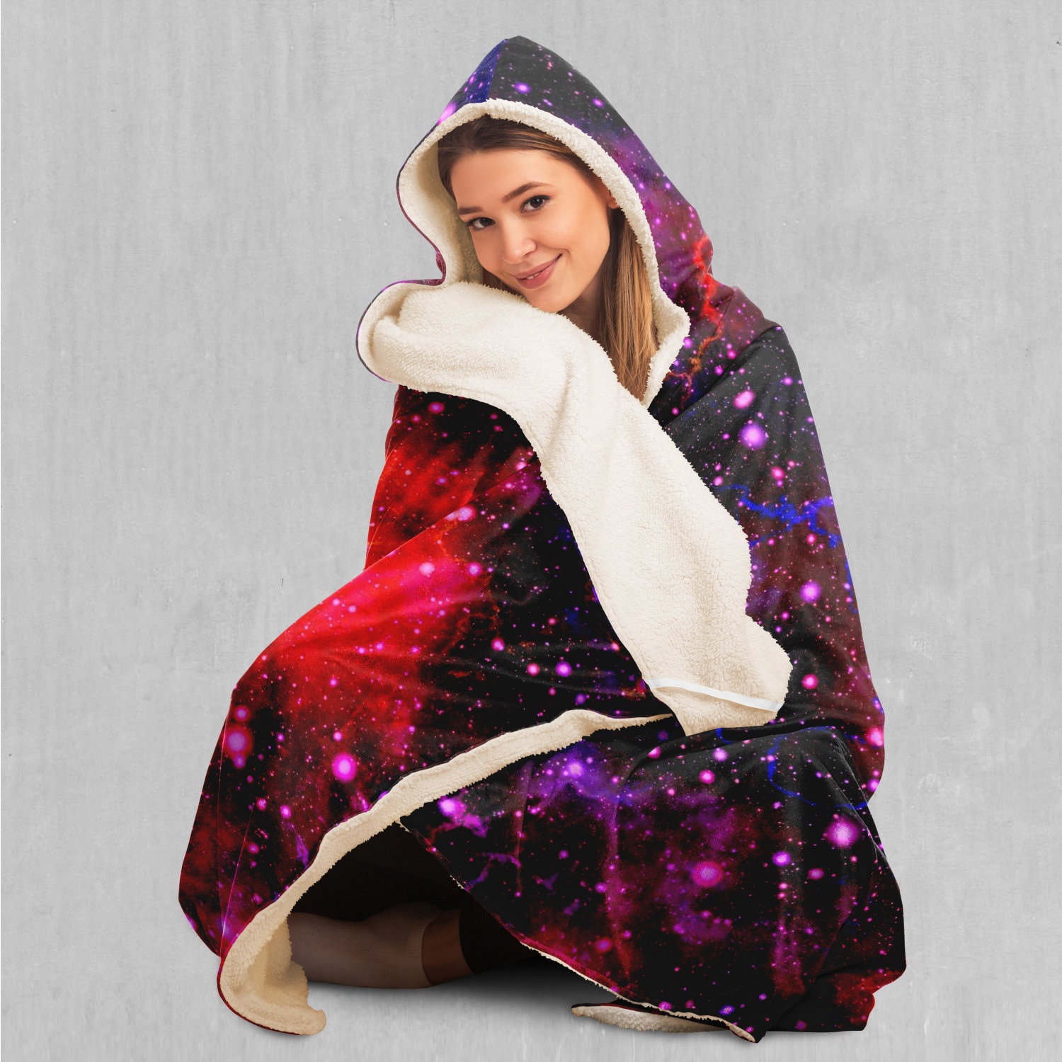 Electric Galaxy Nebula Space Sherpa Microfleece Cape Hooded | Etsy