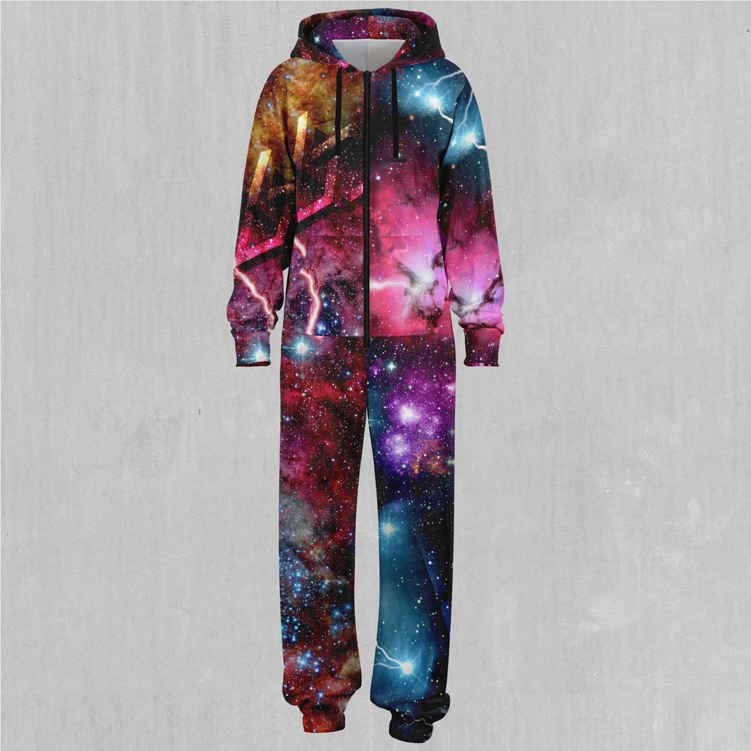 Galaxies Collide Outer Space Galaxy Adult Zip up Jumpsuit Pajamas - Etsy