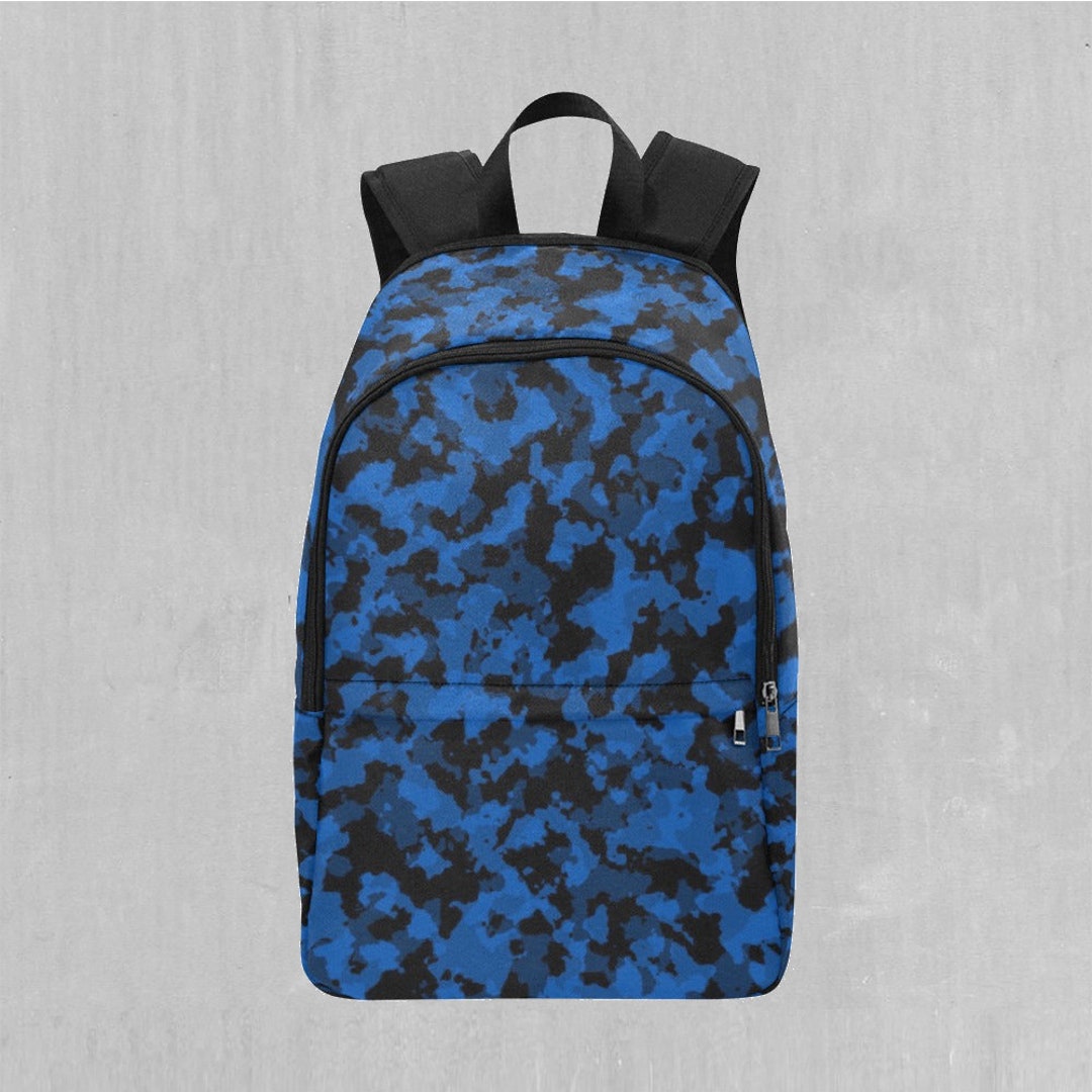 Oceania Blue Camo Adventure Festival Backpack, Blue Camouflage Backpack ...