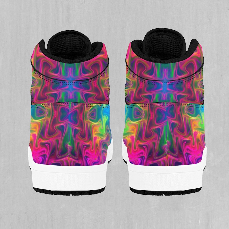Tek Quantum Psychedelic Rainbow High Top Sneakers, High Top Shoes - Etsy