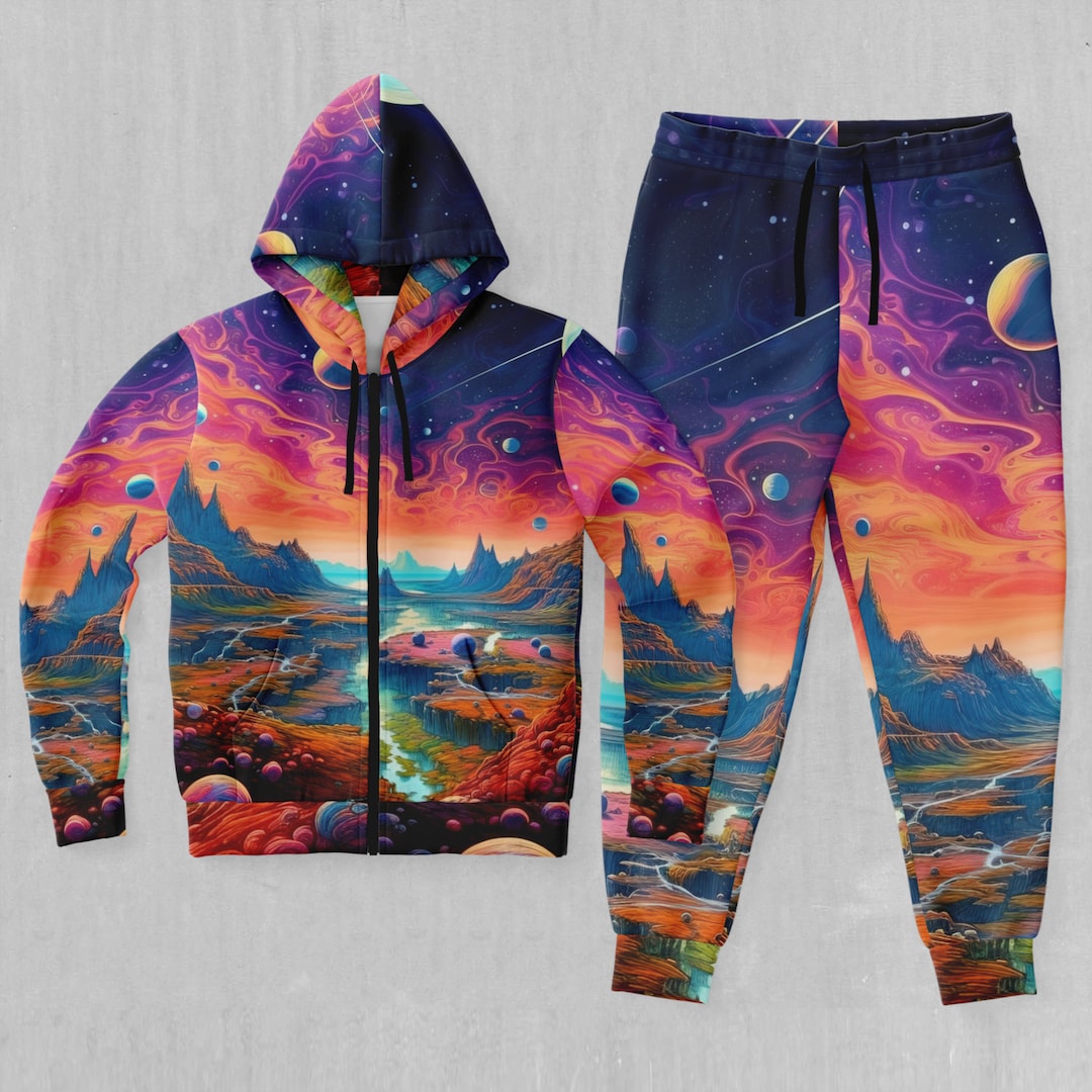 Astral Odyssey Galaxy Outer Space Zip-up Hoodie and Joggers Set ...