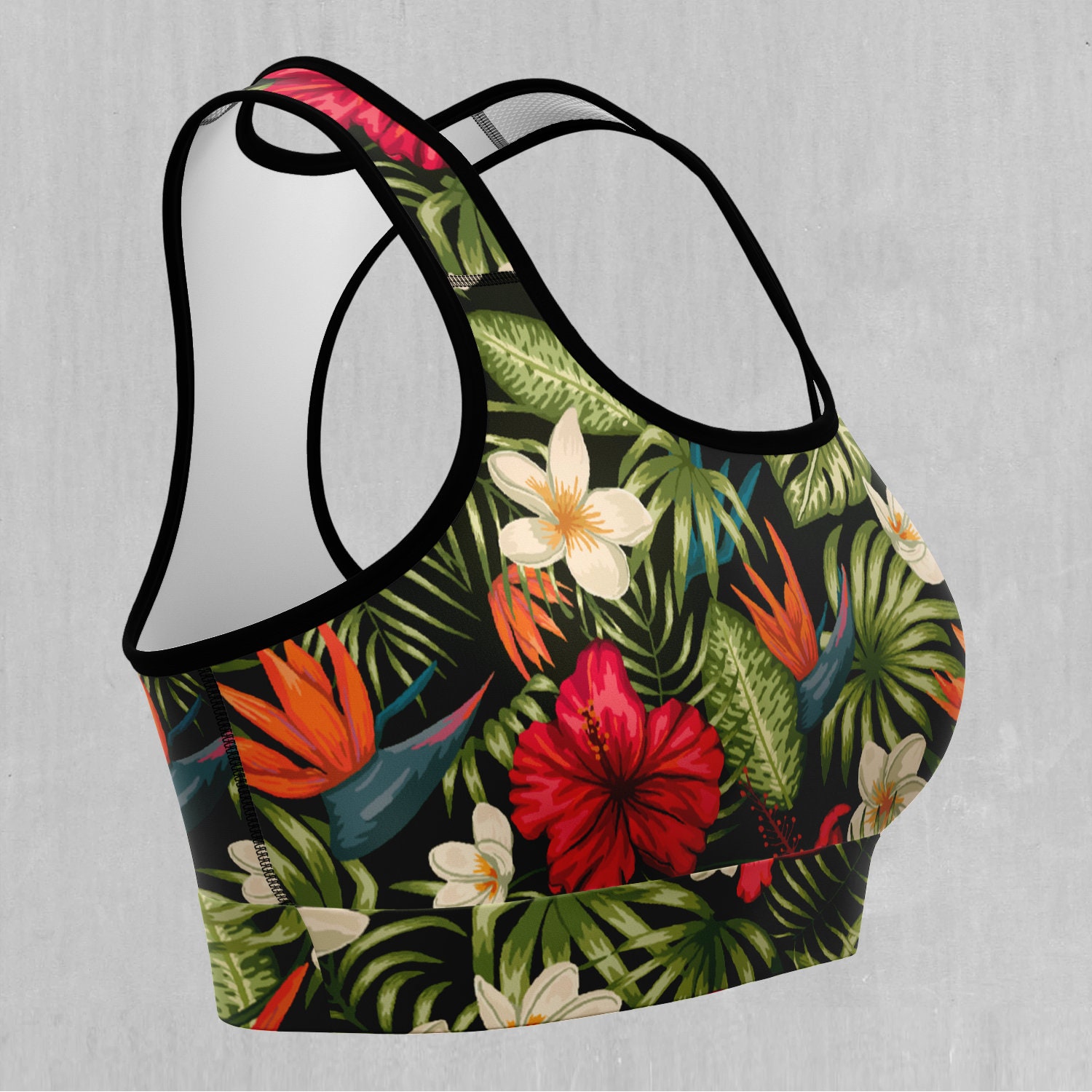 Botanical Floral Pattern Sports Bra, Women's Sports Bra, Workout Bra ...