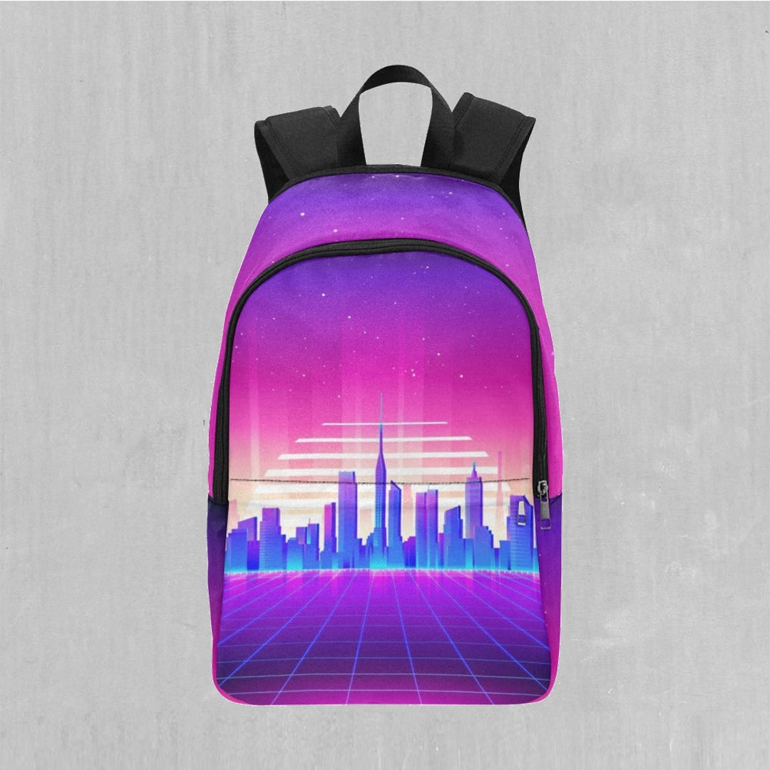 Cyber City Vaporwave Retro Adventure Festival Backpack With Laptop ...