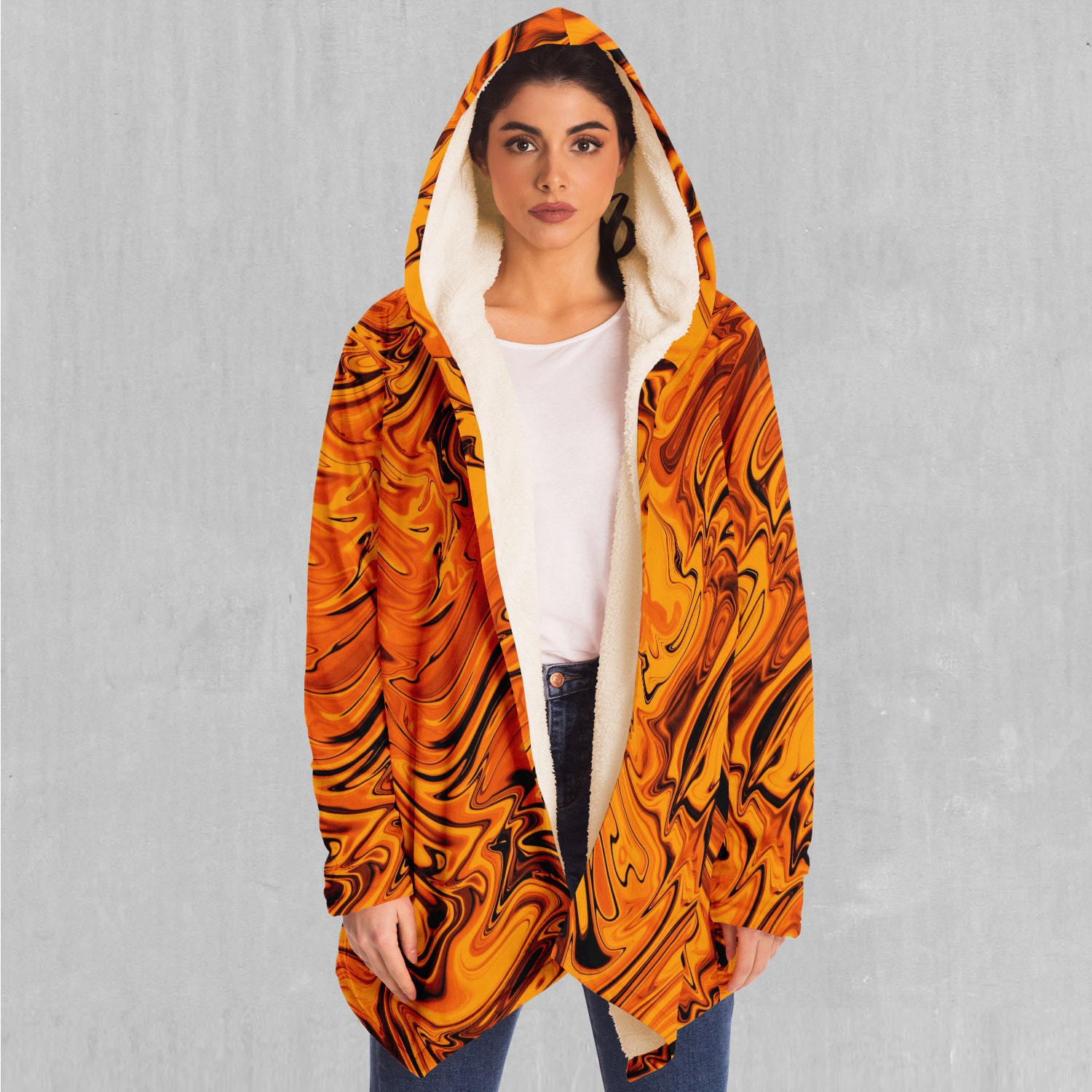 Lava Flow Psychedelic EDM Rave Festival Sherpa Lined Hooded | Etsy