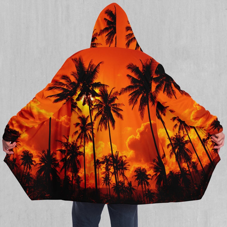 Lush Sunset Palm Tree Tropical EDM Rave Festival Cloak - Etsy