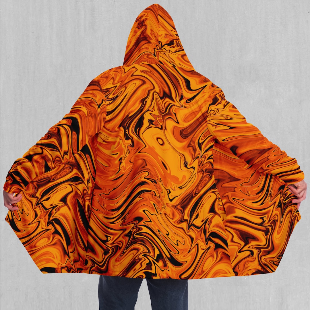 Lava Flow Psychedelic EDM Rave Festival Sherpa Lined Hooded Cloak - Etsy