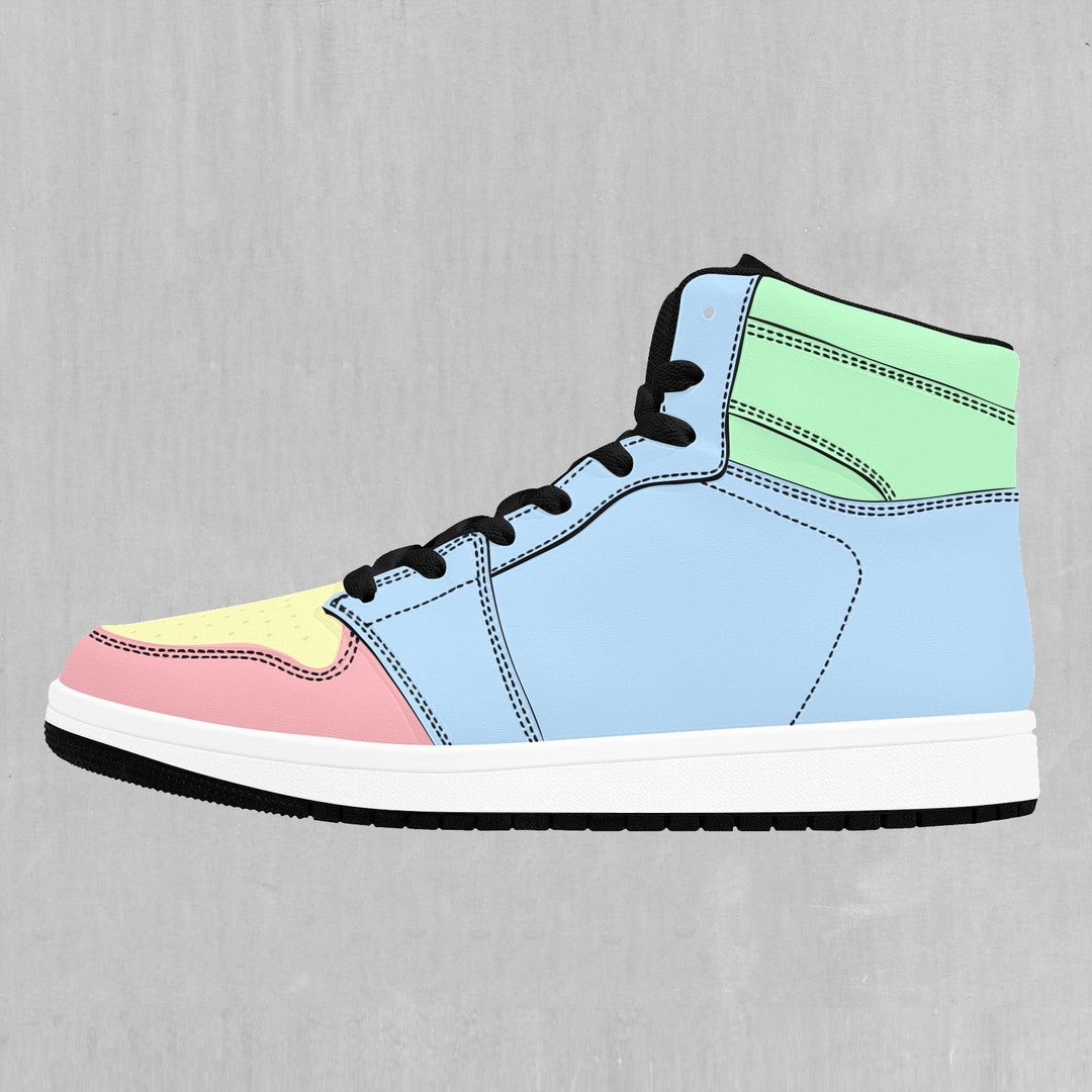 Pastel Color Block High Top Sneakers, High Top Shoes - Etsy