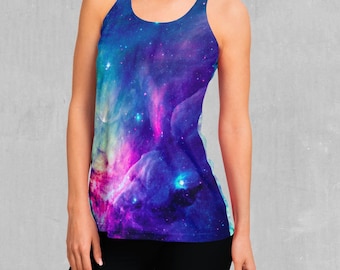 Galactic Essence Outer Space Galaxy Tree of Life Women's Racerback Tank ...