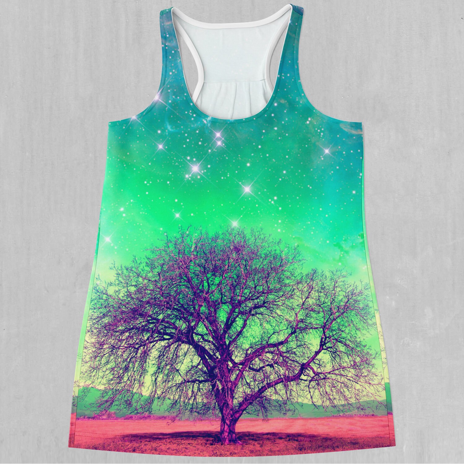 Galactic Essence Outer Space Galaxy Tree of Life Women's Racerback Tank ...