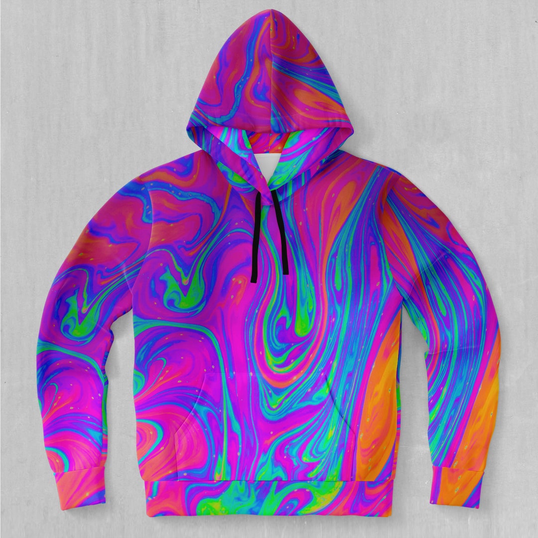 Acidic Drip Psychedelic Abstract EDM Rave Festival Pullover Hoodie ...