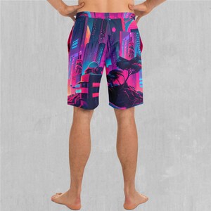 Neon Sunrise Vaporwave Synthwave Board Shorts Men's Bathing Suit Swim ...