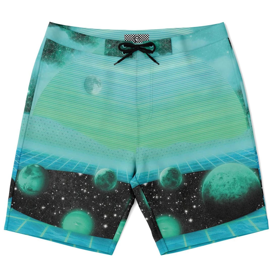 The Merge Board Shorts Vaporwave Board Shorts Retro Board Shorts ...