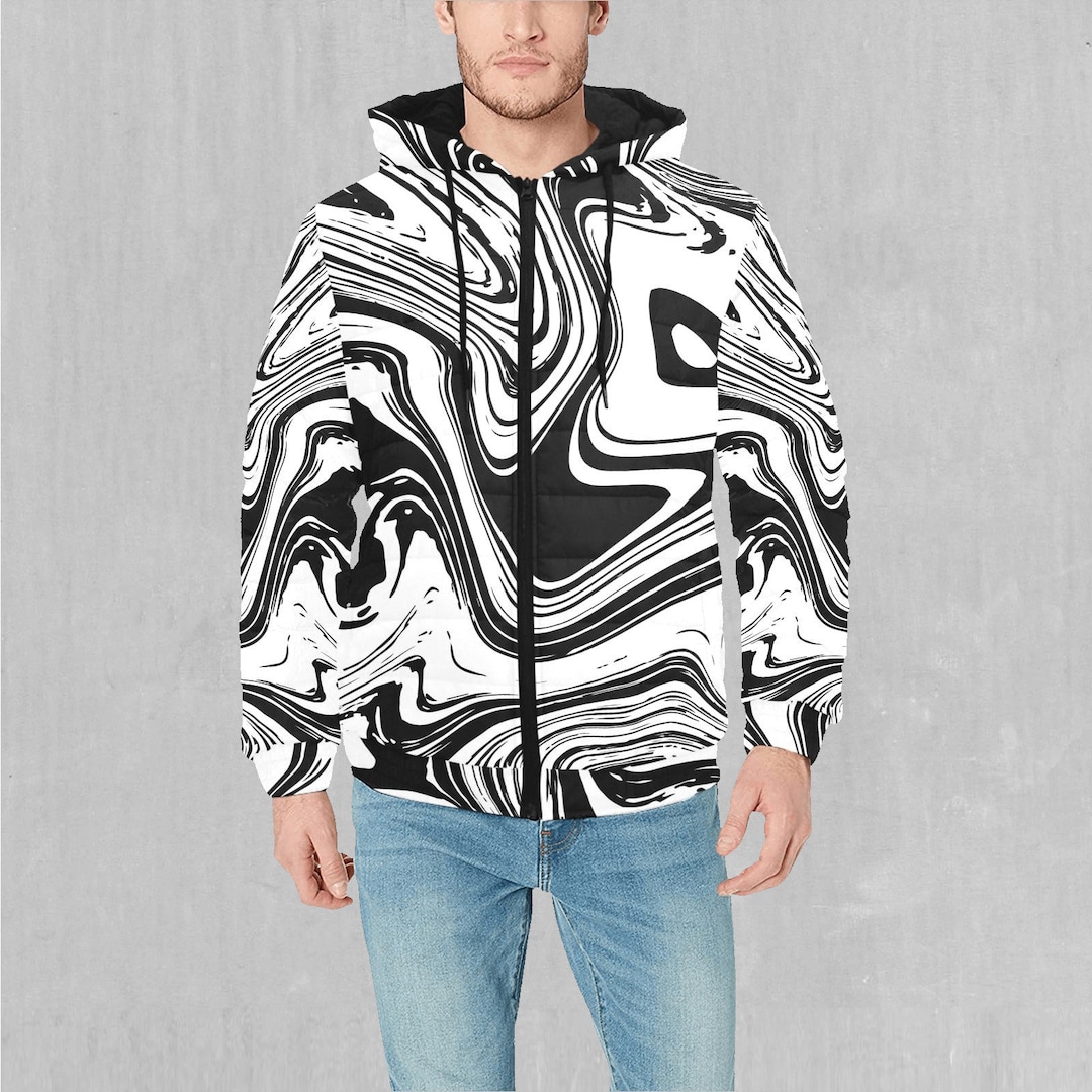 Yin Yang Drip Psychedelic Abstract Snowboard Puffer Jacket and Ski ...