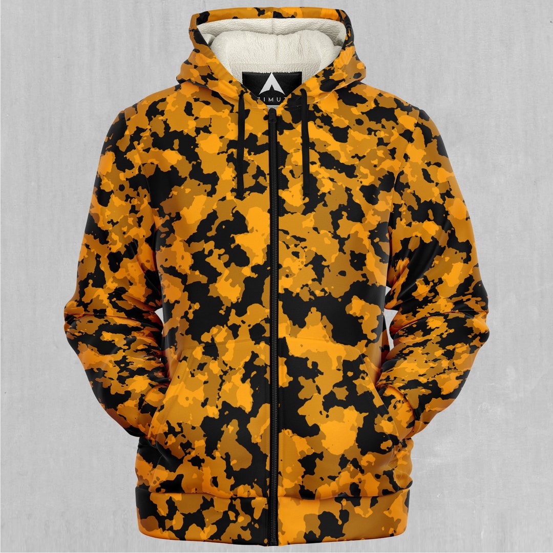 Stinger Yellow Camo Sherpa Microfleece Zip-up Hoodie - Etsy
