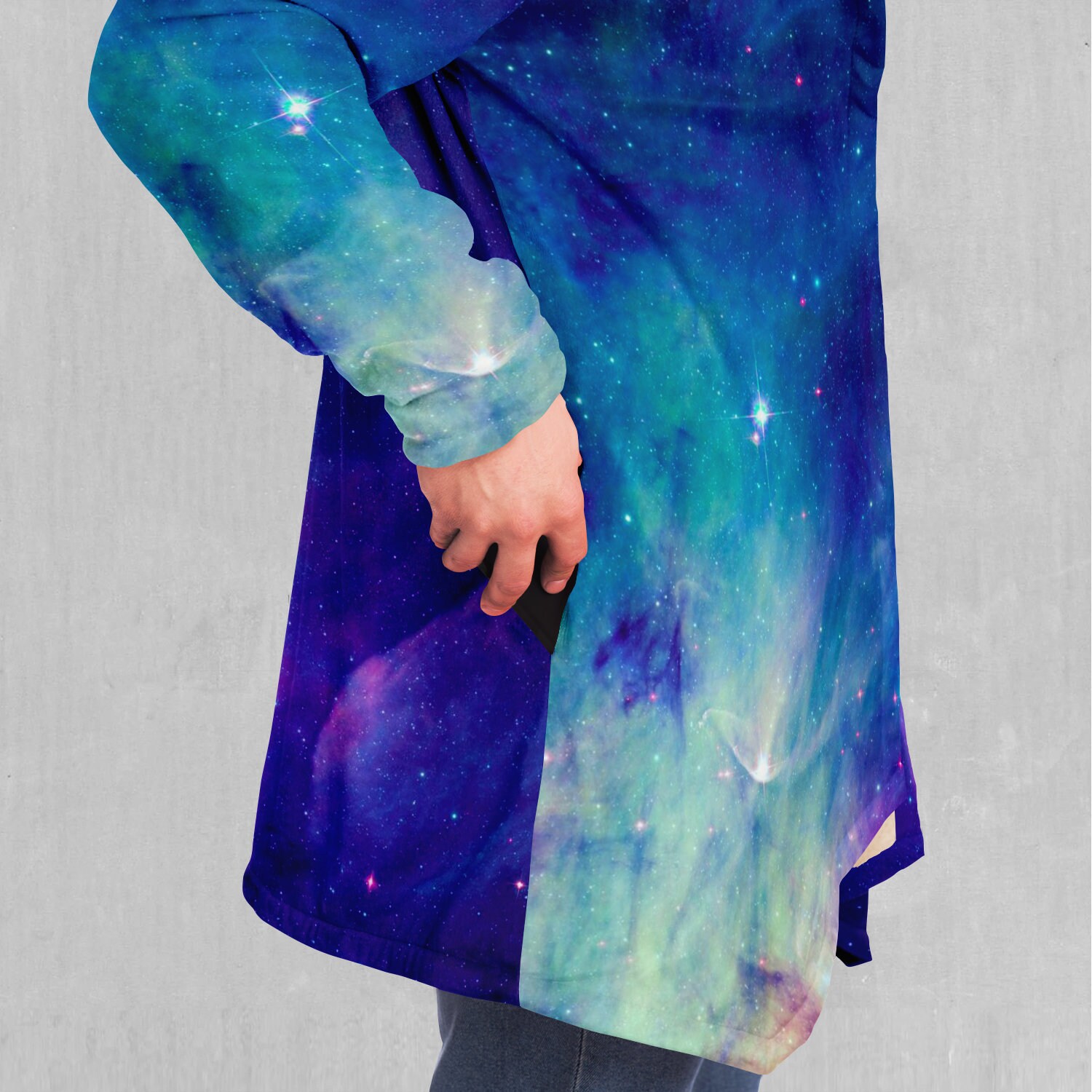 Frost Nebula Galaxy Space EDM Rave Festival Sherpa Lined Hooded Cloak ...
