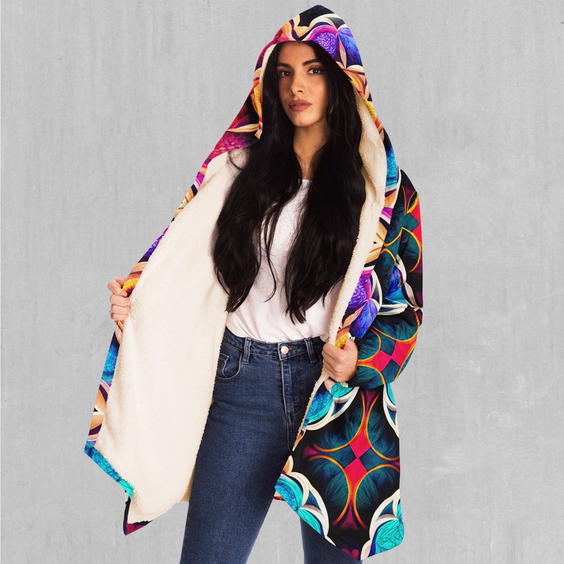 Blossoming Spectrum Mandala Psychedelic EDM Rave Festival Sherpa Lined ...