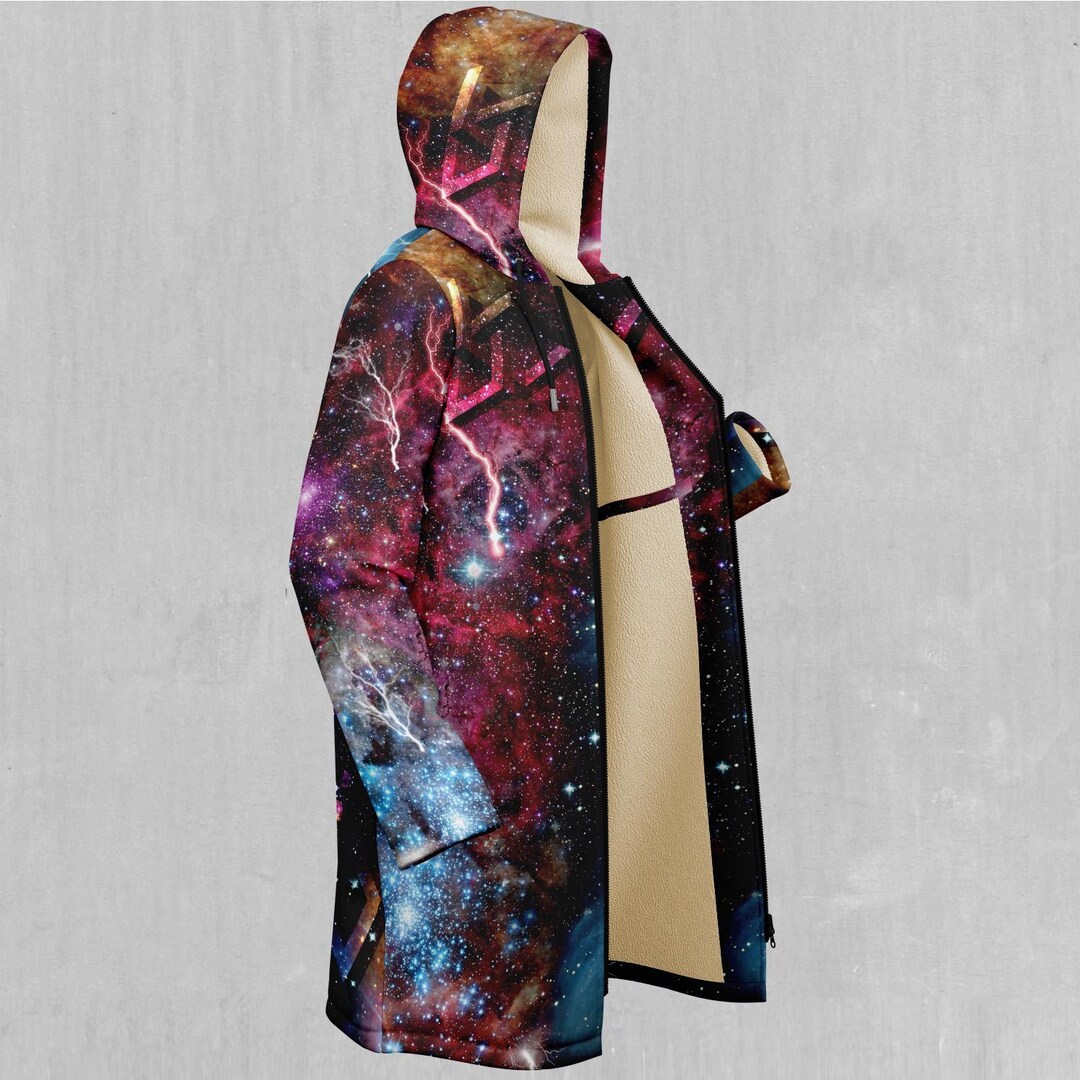 Galaxies Collide Galaxy Nebula EDM Rave Festival Sherpa Lined Hooded ...