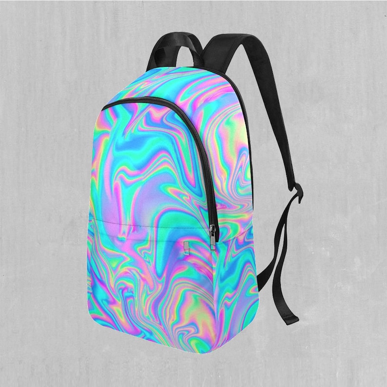 Holographic Adventure Festival Psychedelic Backpack With - Etsy