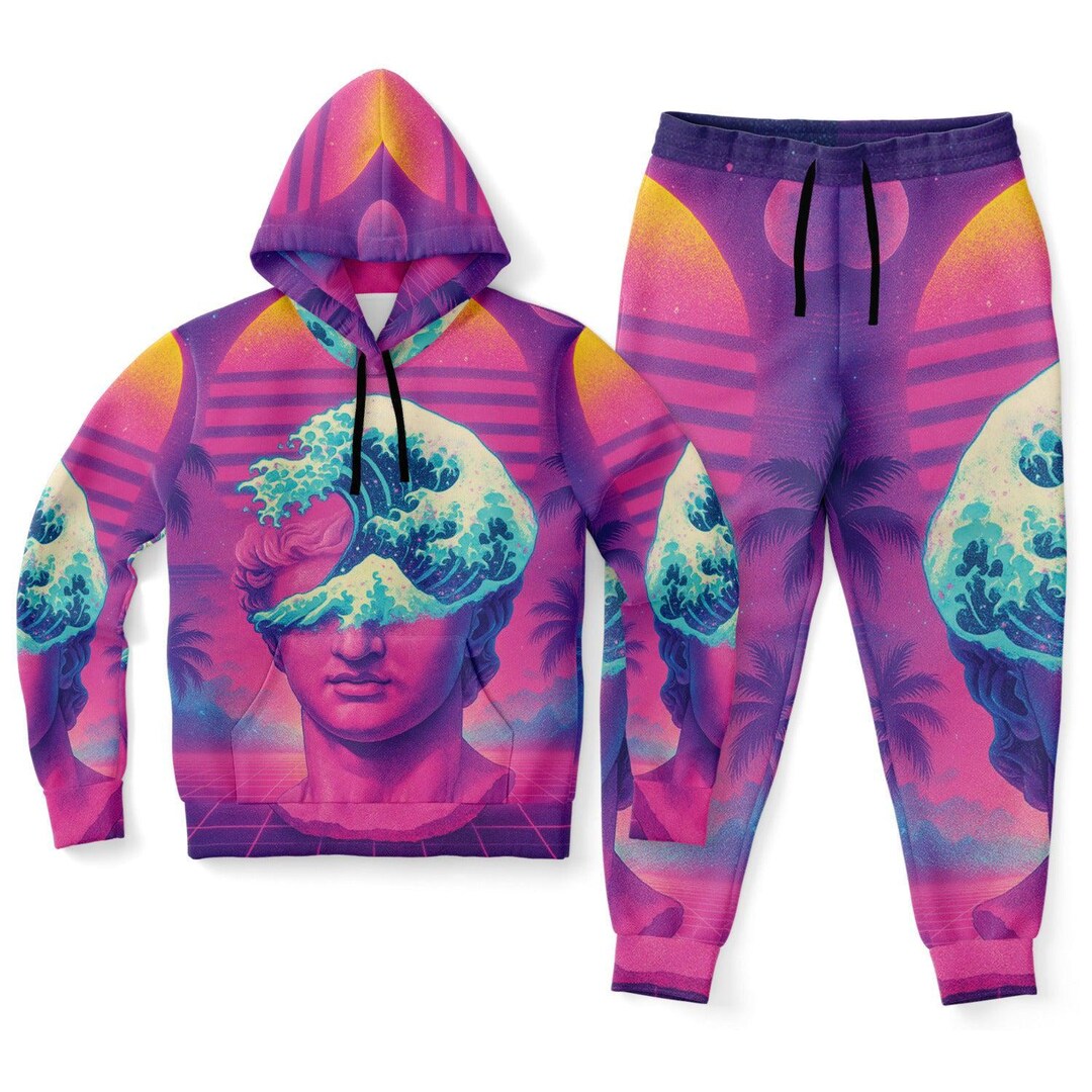 Tidalus Sweatsuit Vaporwave Tracksuit Retro Hoodie Set Streetwear ...