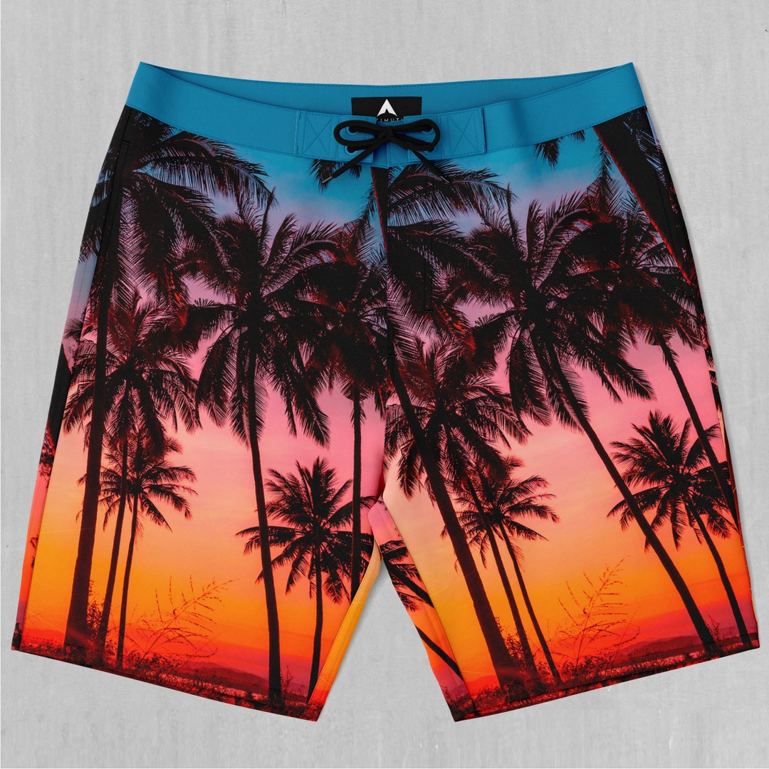 Coastal Dreams Tropical Palm Tree Board Shorts Men's Bathing Suit Swim ...