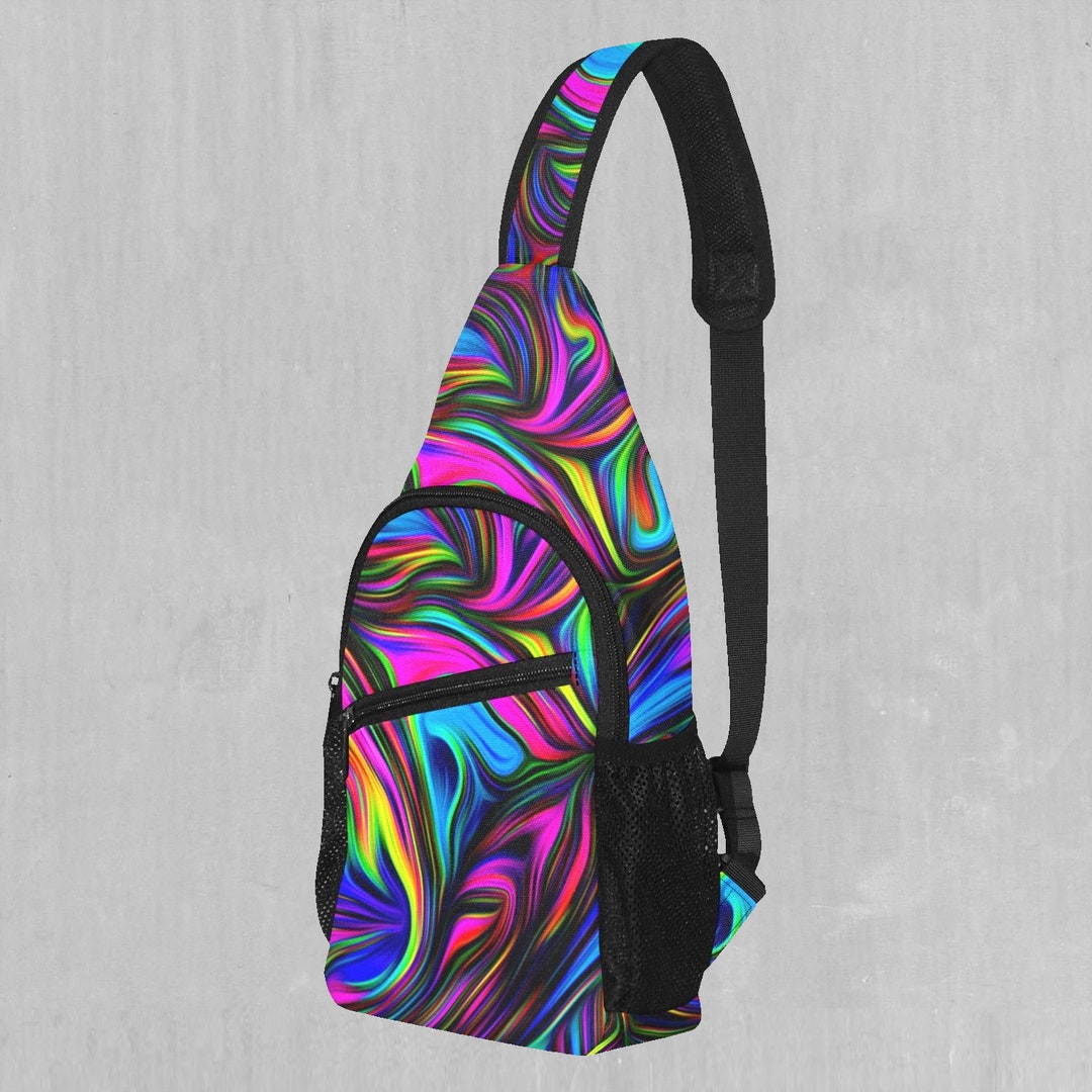 Psychedelic Waves Sling Fanny Pack Crossbody Festival Bag - Etsy