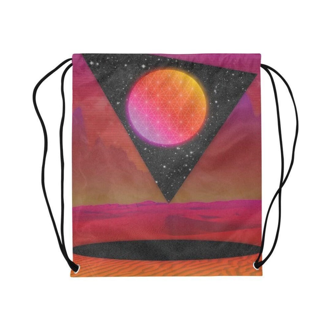 Desert Continuum Drawstring Bag Vaporwave Drawstring Bag Retro Drawstring Bag 90s Drawstring Bag ...