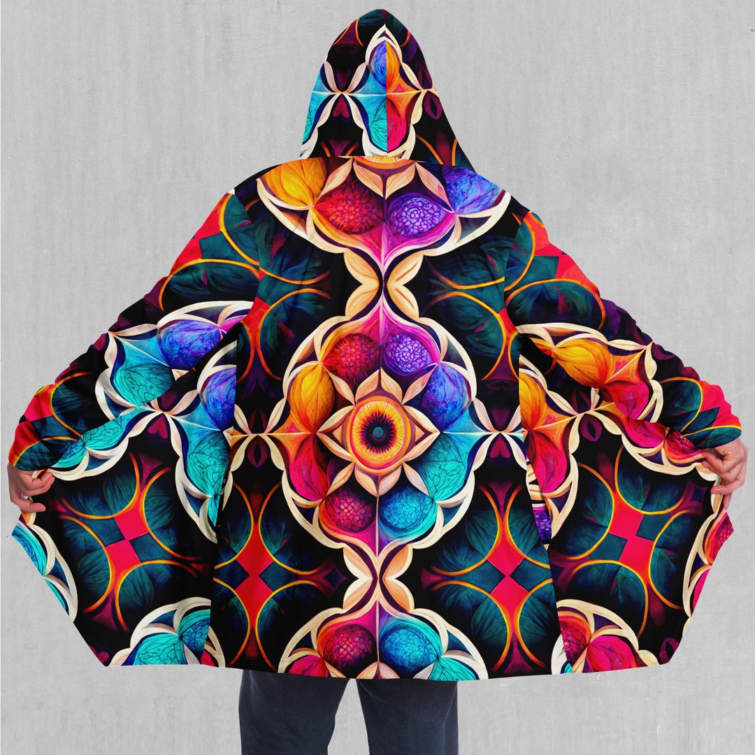 Blossoming Spectrum Mandala Psychedelic EDM Rave Festival Sherpa Lined ...