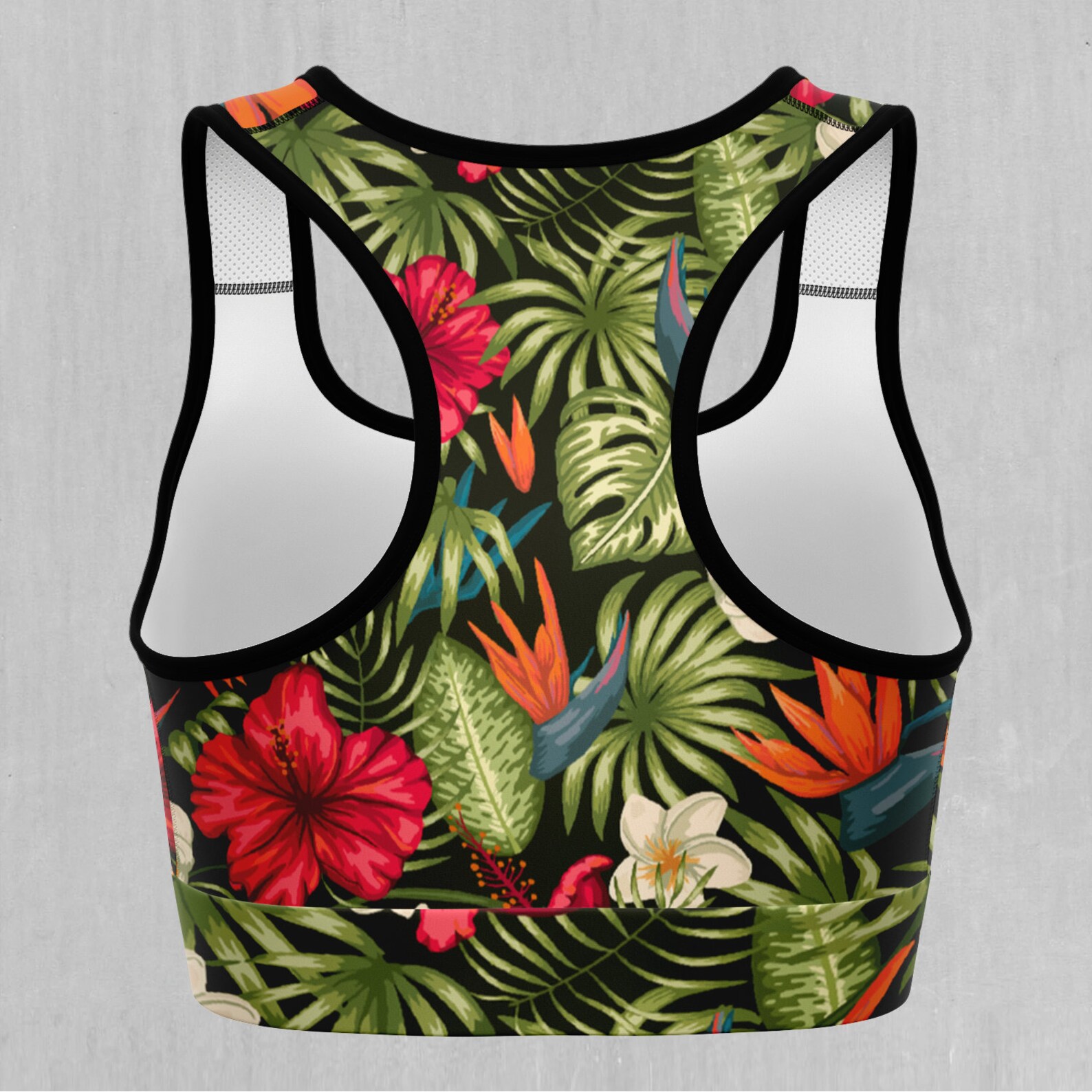 Botanical Floral Pattern Sports Bra, Women's Sports Bra, Workout Bra ...