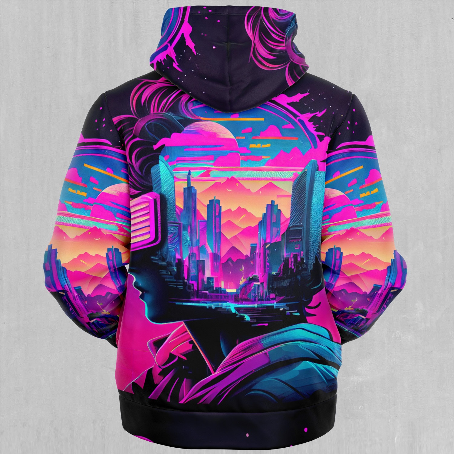 Visionary Synthwave Retro Vaporwave Sherpa Microfleece Zip-up - Etsy