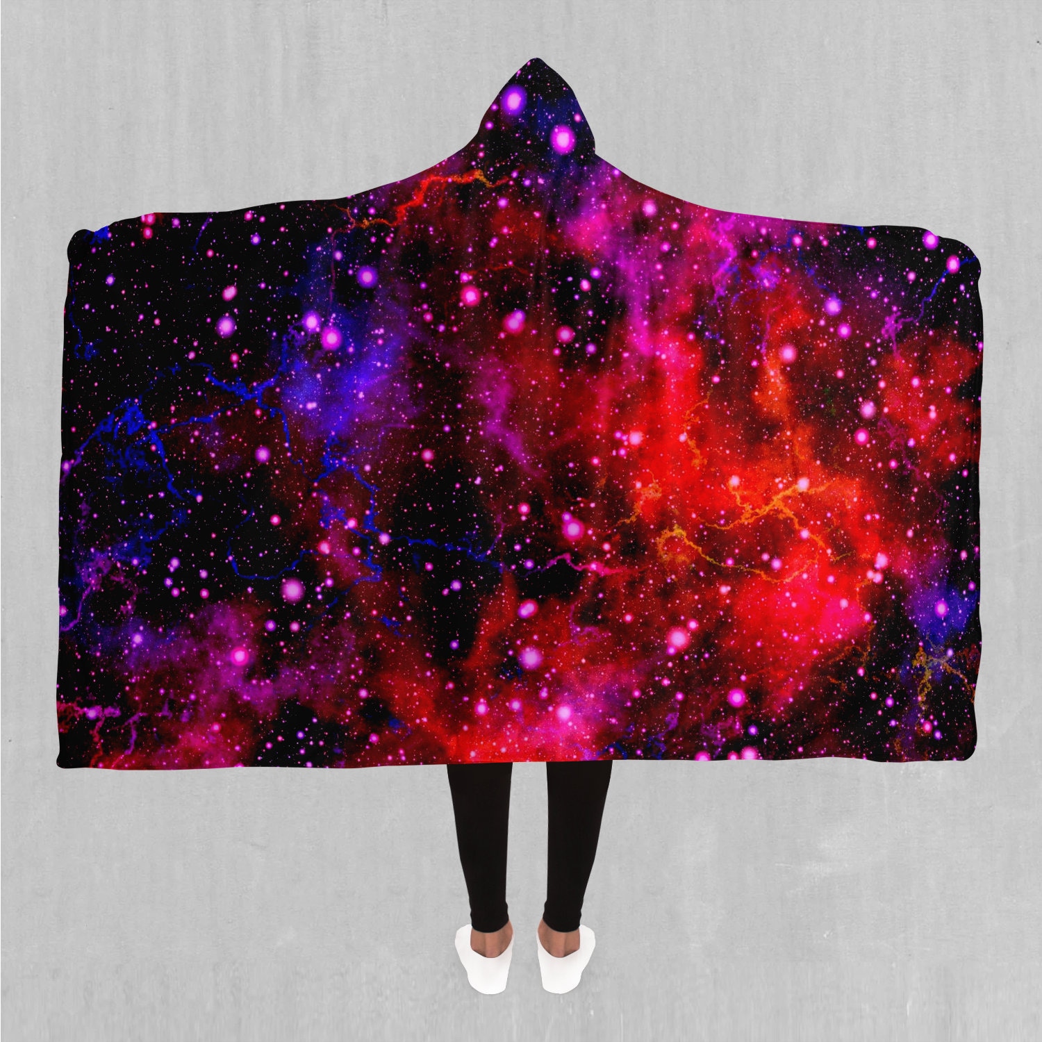 Electric Galaxy Nebula Space Sherpa Microfleece Cape Hooded Blanket - Etsy