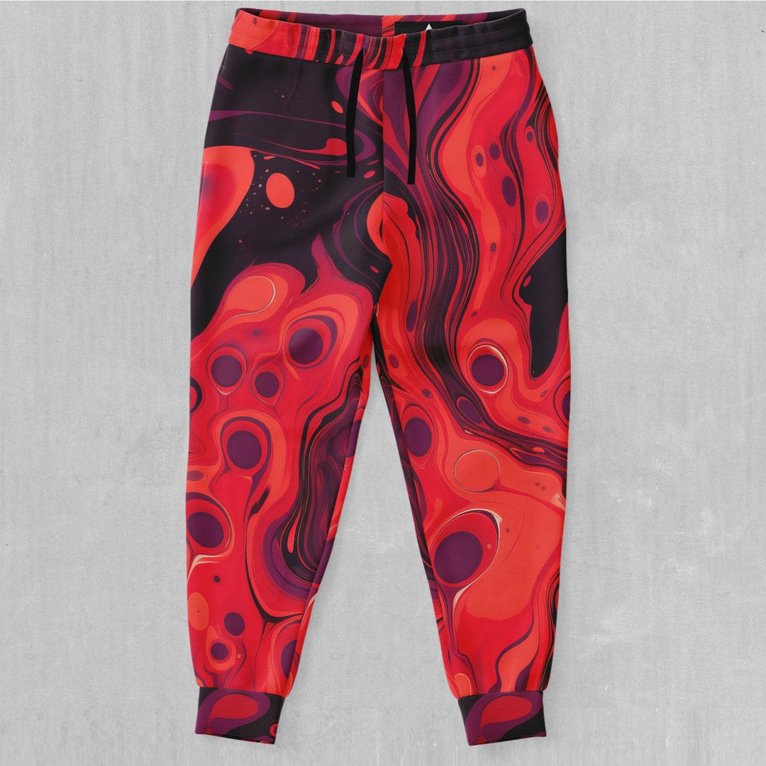 Scarlet Fusion Red Psychedelic EDM Rave Festival Unisex Joggers - Etsy