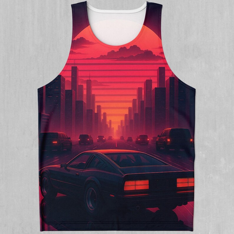 Nightfall Retro Vaporwave Synthwave Men's Tank Top Muscle Sleeveless ...
