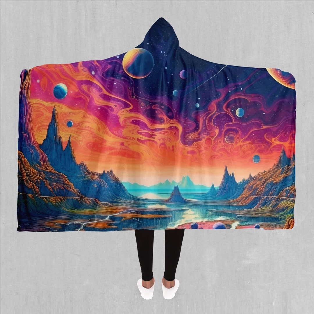 Astral Odyssey Nebula Galaxy Space Sherpa Microfleece Cape Hooded ...