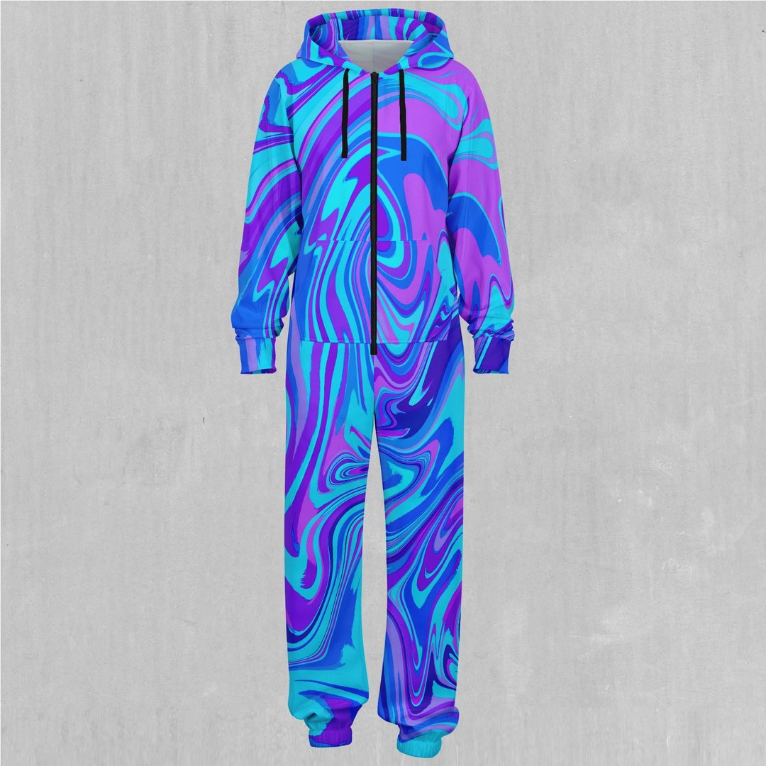 Vapor Drip Psychedelic Adult Zip up Jumpsuit Pajamas - Etsy