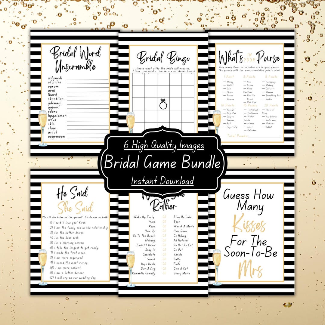 Champagne Bridal Shower Games Champagne Bridal Shower Activities Fun ...