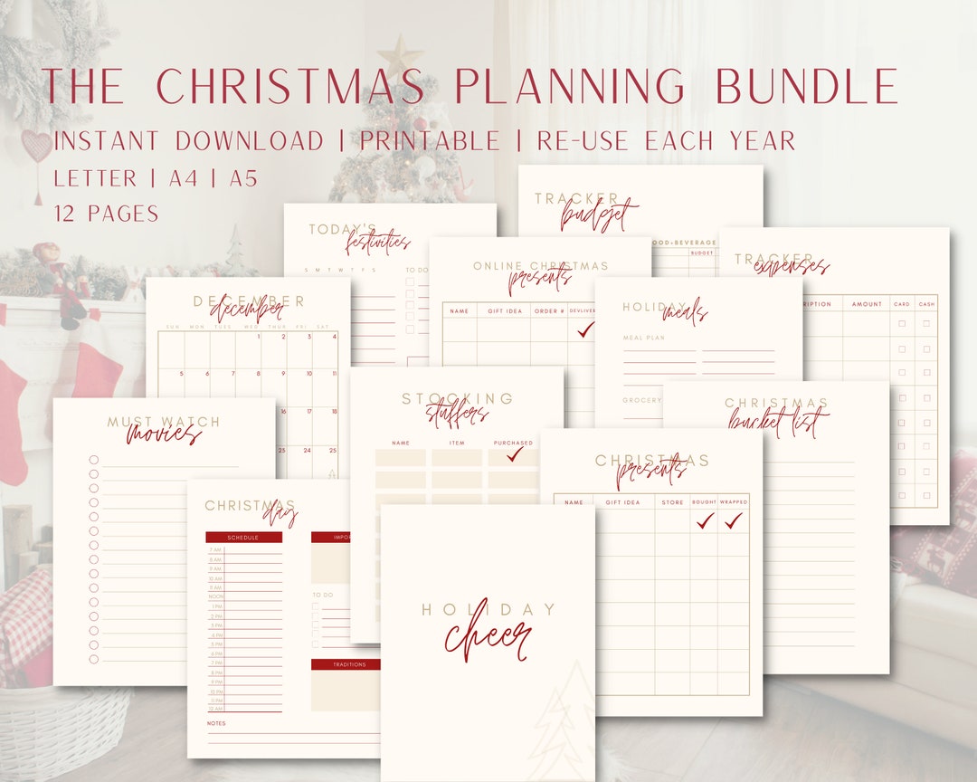 The Christmas Digital/printable Instant Download Planner Bundle ...
