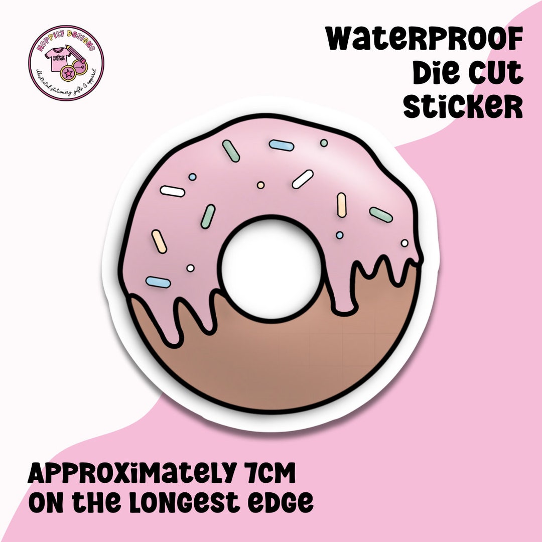 Doughnut Die Cut Sticker, Donut, Decal, Laptop, Waterproof Vinyl ...