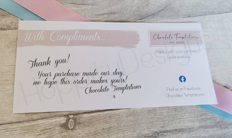 Thank you for your order Compliments slips Thank you for | Etsy