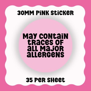 Allergen Stickers, Food Allergy Labels, Allergen Labels for Bakers ...