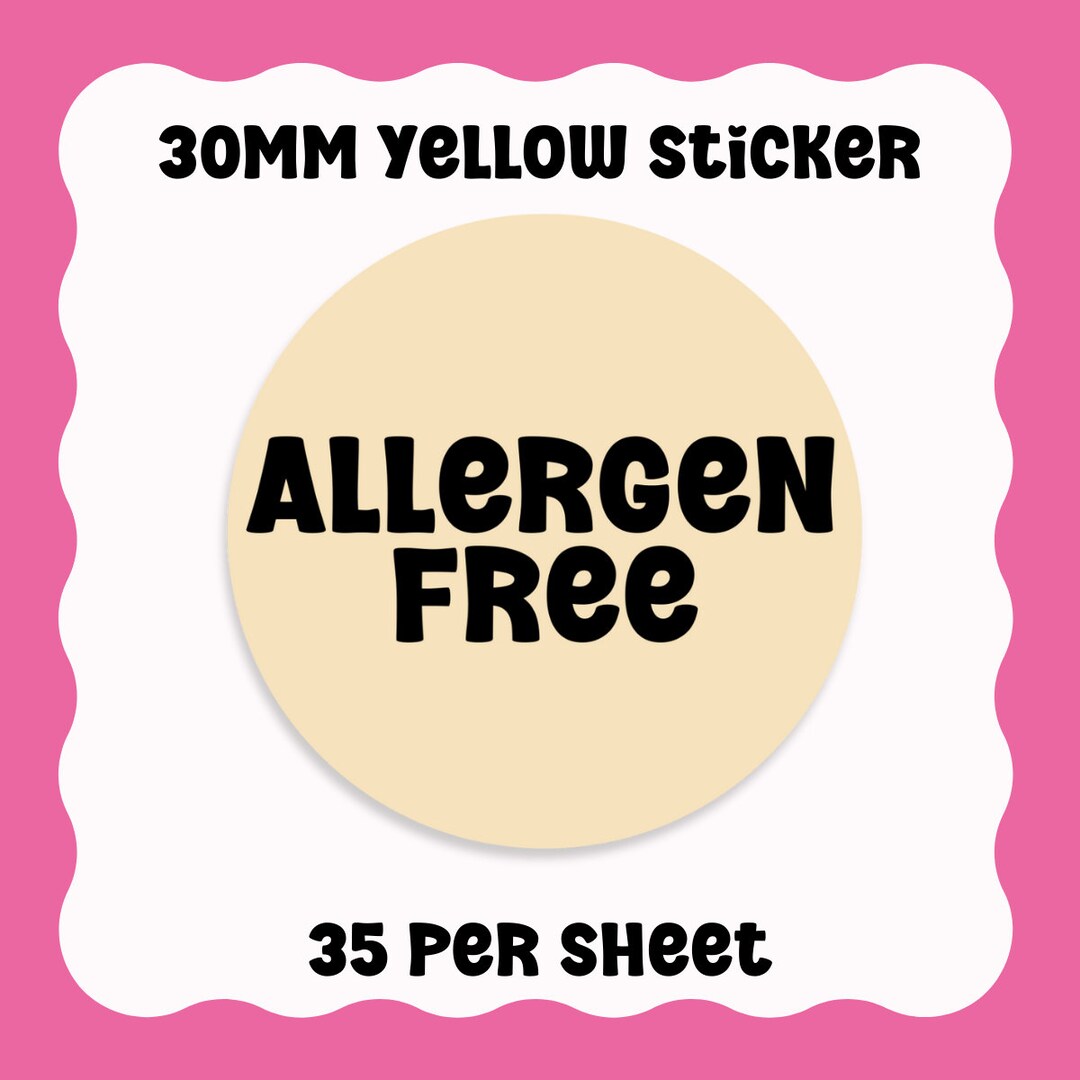 Allergen Free Allergen Stickers, Allergen Labels for Bakers ...